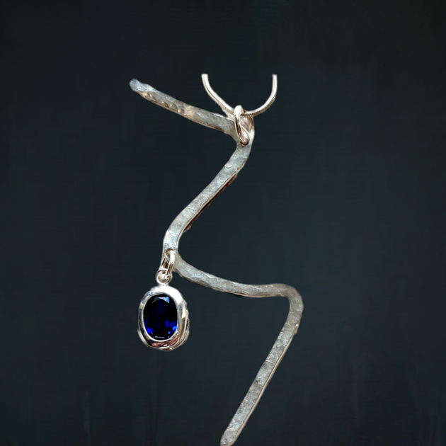 #659 Sterling Angles & Sapphire | Tres Elegante Designs