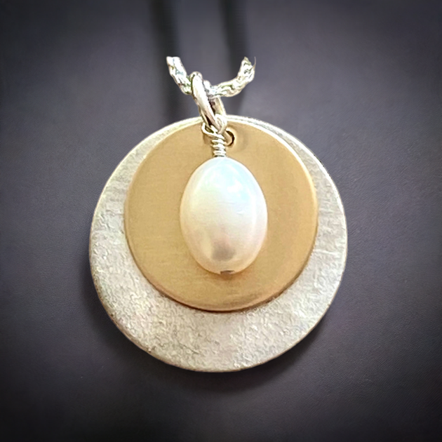 #666 Sterling & Gold Fill Pendant | Tres Elegante Designs